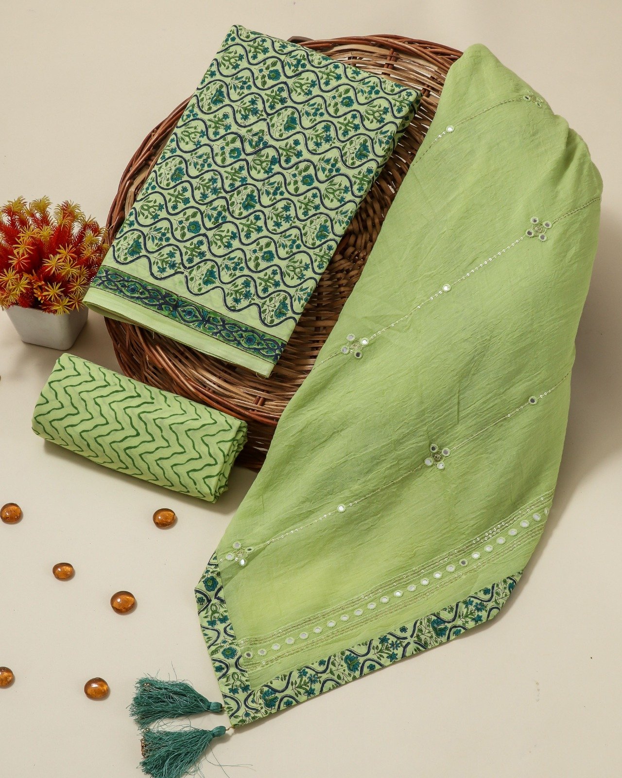 Mulmul Dupatta, Cotton Mulmul Dupatta, Hand Block Print Dupatta